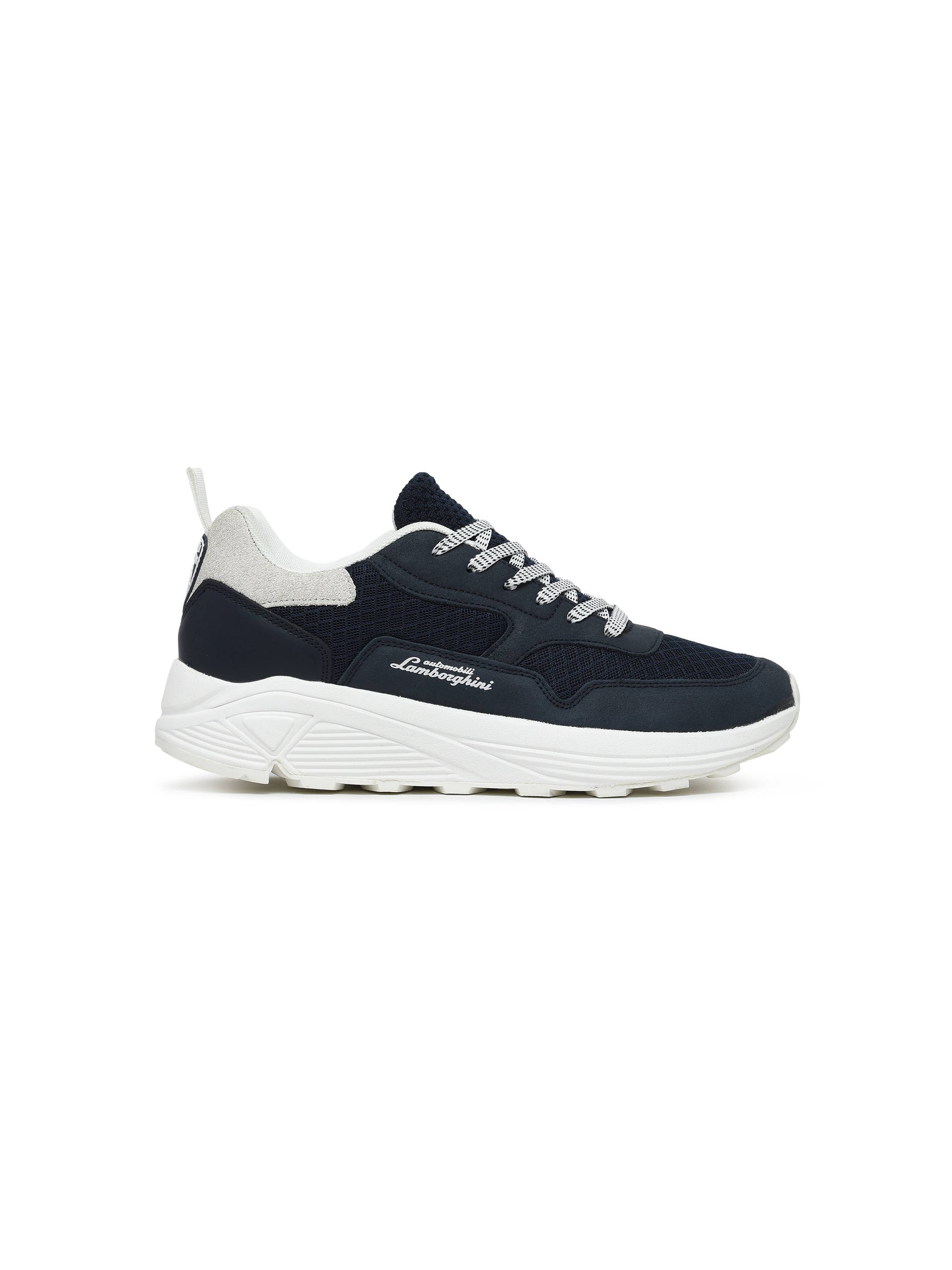 AUTOMOBILI LAMBORGHINI SNEAKERS IN LEATHER AND MESH - BLUE ...